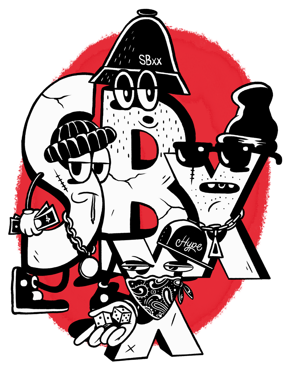 SBXX Comic Character Gang White Men's Long Sleeve – @TheShoeBoxxClub